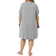 Agnes Orinda Womens Plus Size Nightgowns Short Sleeve Round Neck