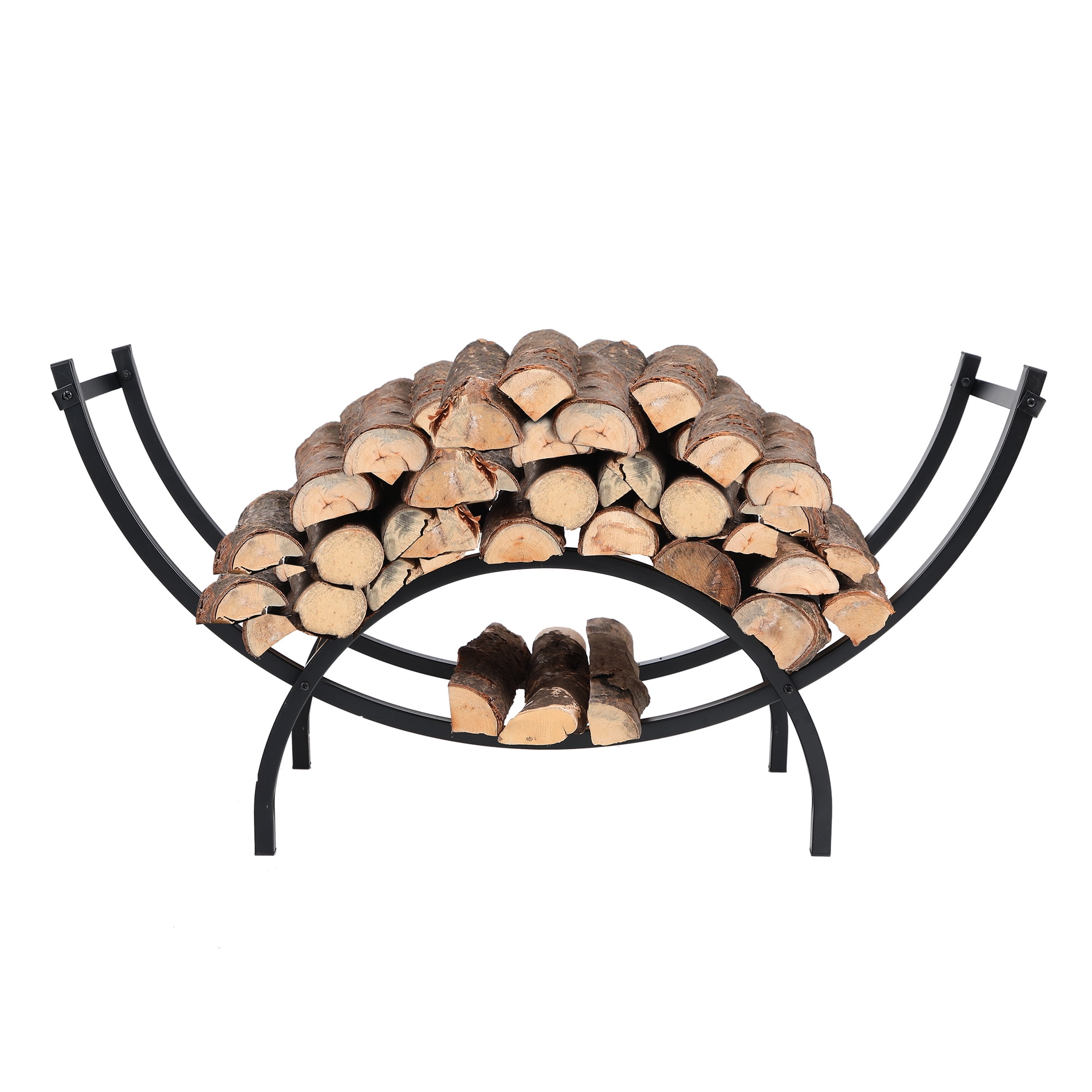 Sophia & William Garden 40" Steel Semi-Circular Firewood Log Rack ...