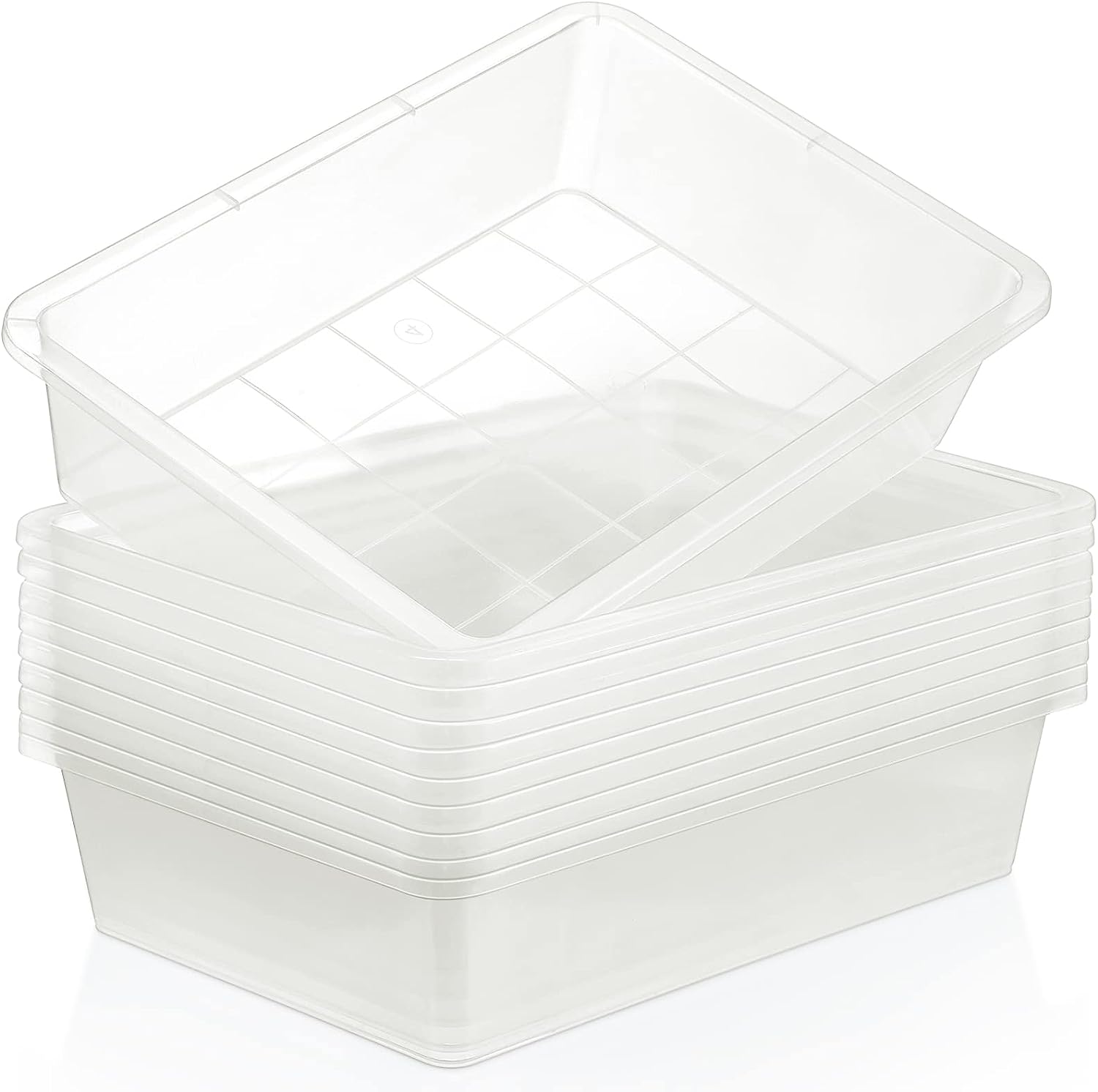 24 Packs Plastic Trays for Classroom, Stackable Thick Flat Paper Letter ...
