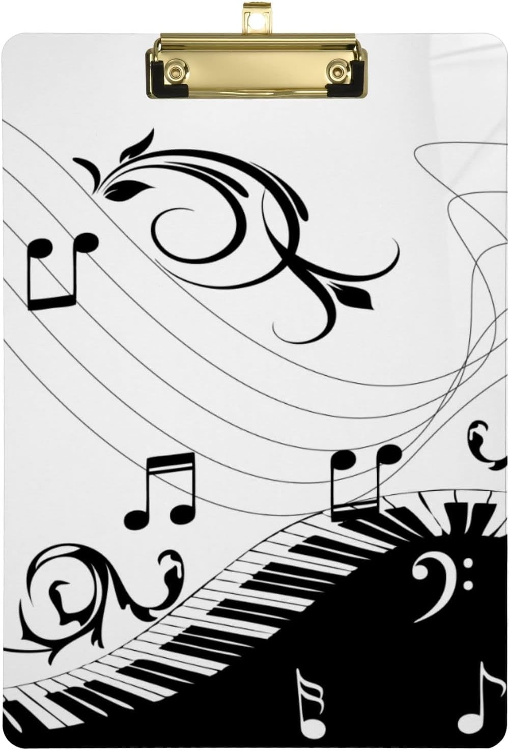 KXMDXA Music Note Clipboard Hardboard Wood Nursing Clip Board and Pull ...