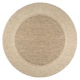 nuLOOM Asha Simple Border Indoor/Outdoor Light Brown 6' 7" Casual Round ...