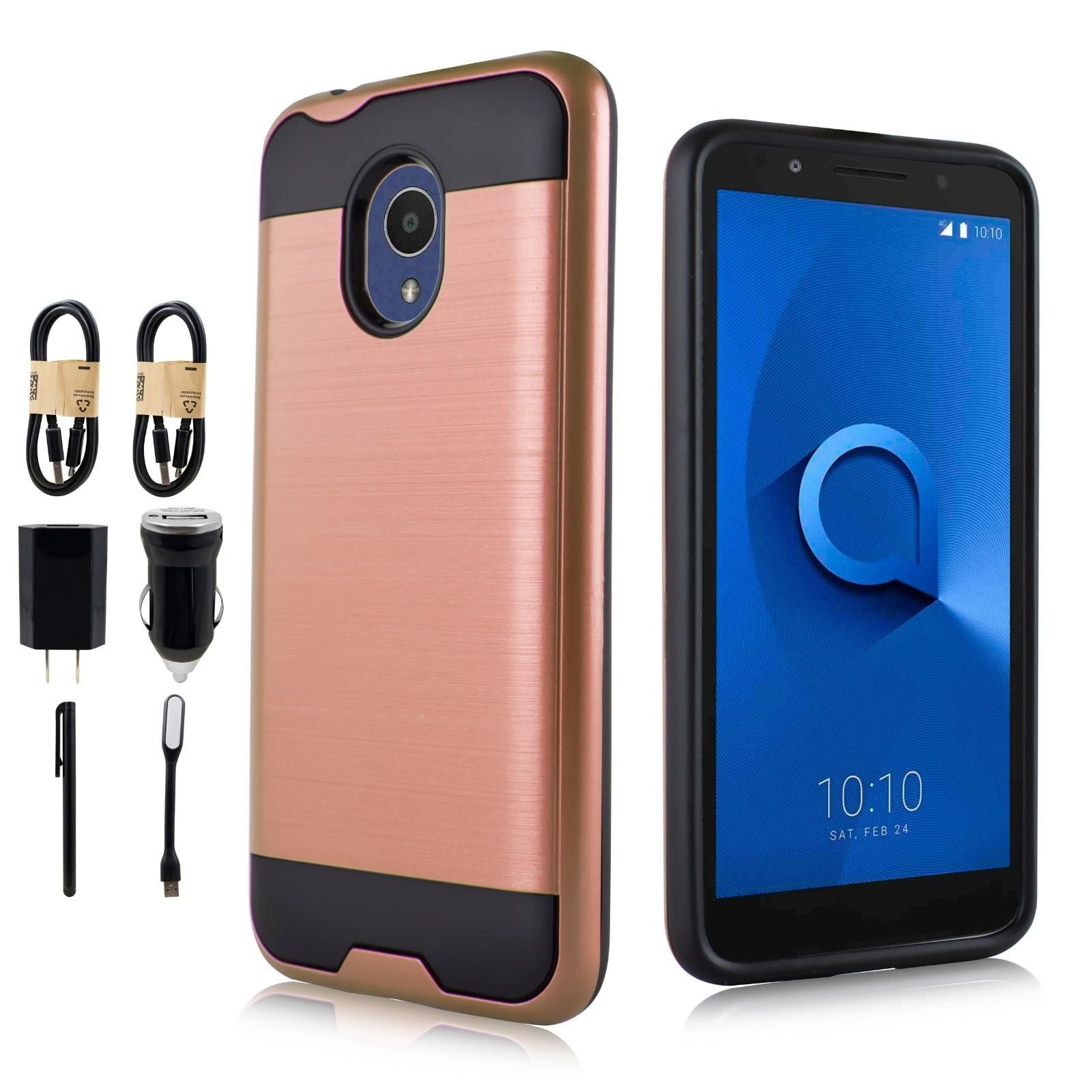 ~Value Pack~ for 5.3" Alcatel 1x Brushed Metal Slip Resistant Dent ...