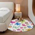 8ft Round Rug Cute Colorful Butterflies Area Rugs for Living Room ...