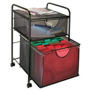 2 Piece File Cabinet in Charcoal and Adjustable File Caddy in Black ...