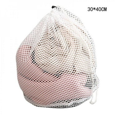Mainstays Heavy-Duty Black Polyester Mesh Laundry Bag with Carry Strap ...