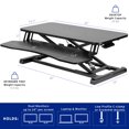 VIVO Black Carbon Fiber Height Adjustable 42" Standing Desk Monitor ...