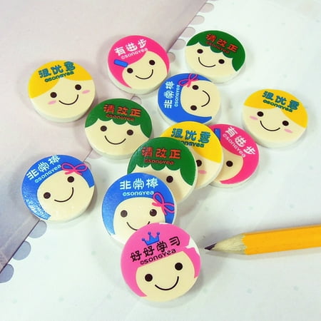 Cartoon Round Rubber Eraser Correction Kids Promotional Gift Student ...