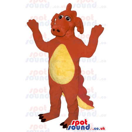 Customizable Red Dragon Plush SPOTSOUND Mascot With A Yellow Belly ...
