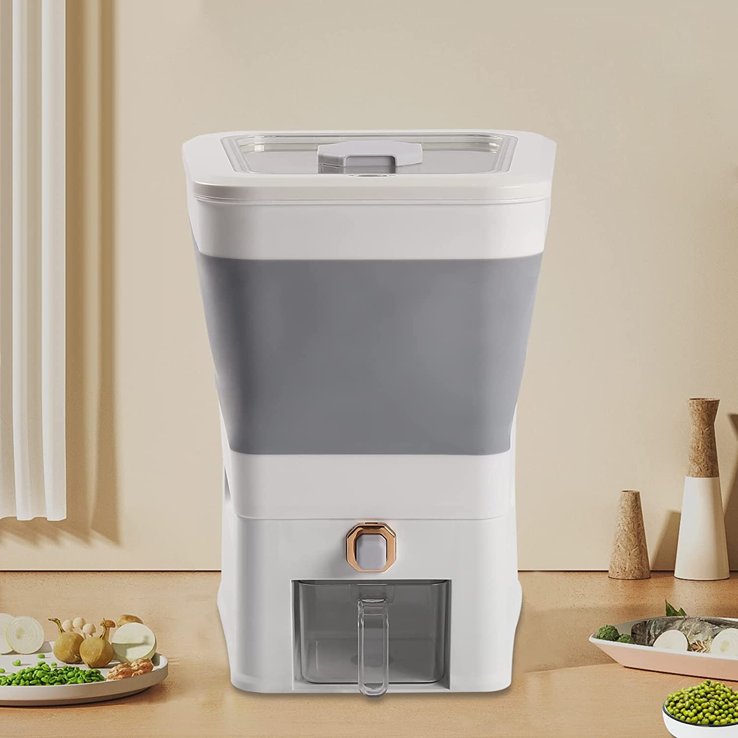 SHZICMY 26Lbs Cereal Rice Food Storage Containers with Transparent Lid ...