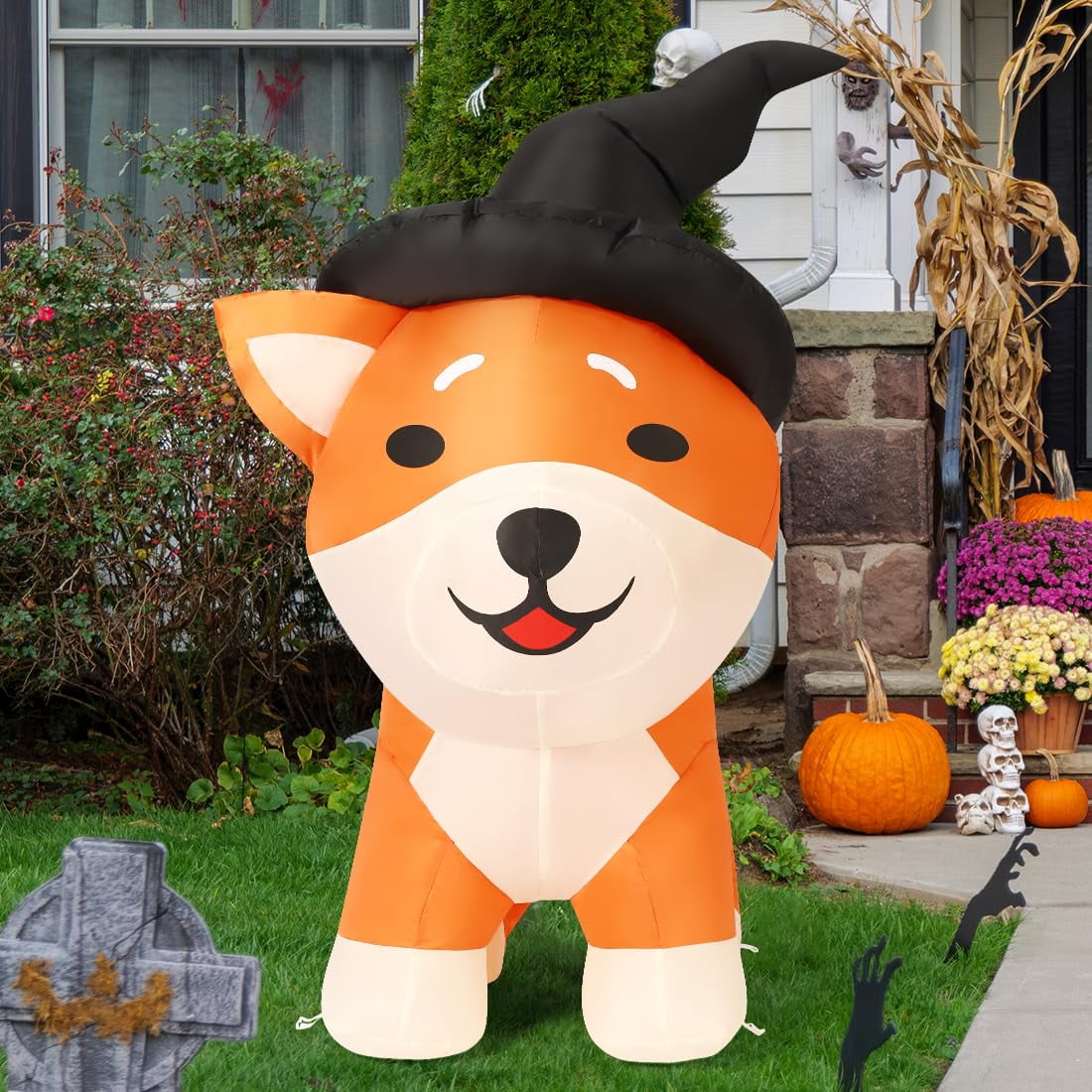COMIN 4 FT Halloween Inflatables Dog Outdoor Decorations Blow Up Yard ...