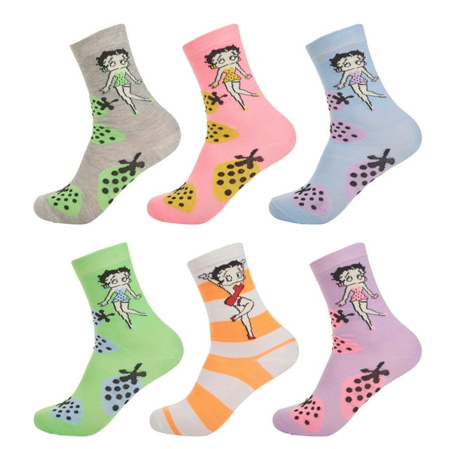 DARESAY Womens Girls Crew Socks Funny Novelty Colorful Cute Patterned ...