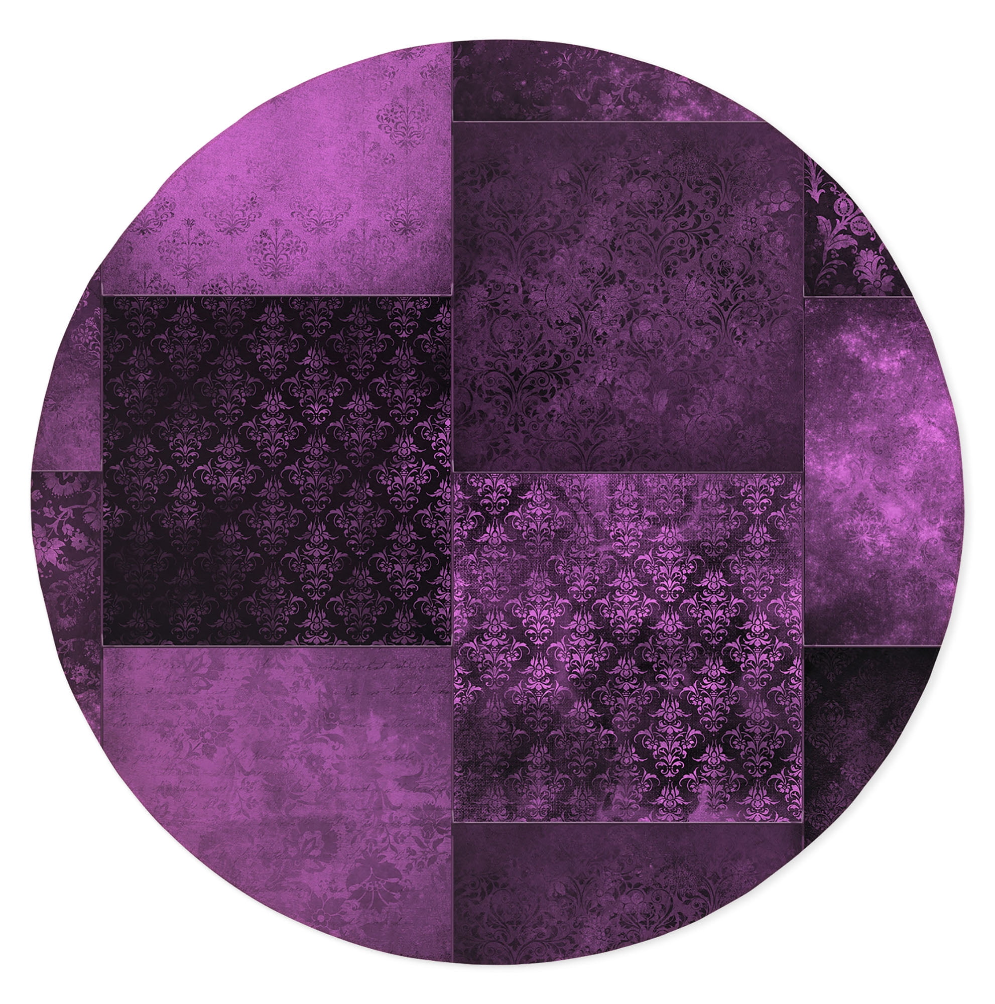 Eclectic Bohemian Patchwork Eggplant and Mauve Office Mat by Kavka ...