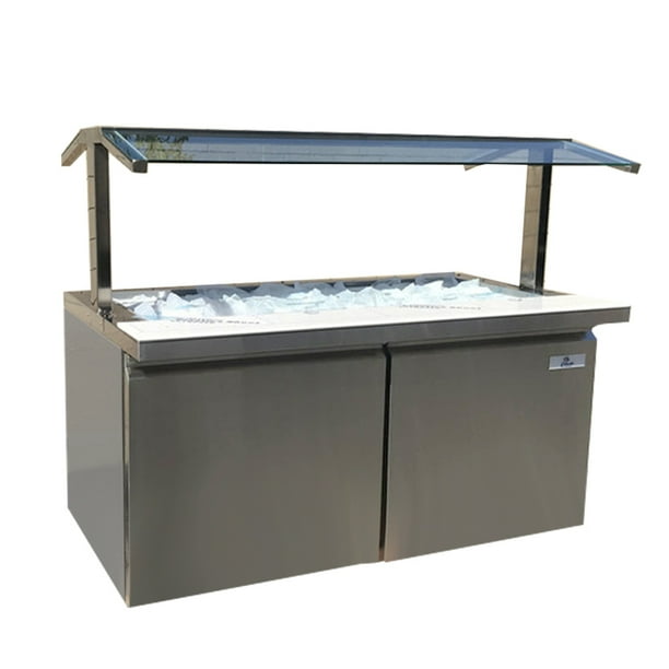 60 Inches 2-door Commercial Refrigerated Cold Table Buffet Merchandise ...
