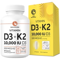 Nobi Nutrition Vitamin D3 K2 5000 IU with Calcium BioPerine for Bone ...