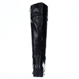Women's Jadah Black Knee-High Leather Equestrian Boot - 5.5M - Walmart.com