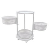 TEAFIRST 3-Tier Fruit Trolly Basket, Storage Rack with Wheels, for ...
