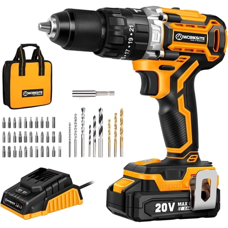 Cordless Drill Brushless, Power Drill Driver, Drill Bit Set with 1/2 ...