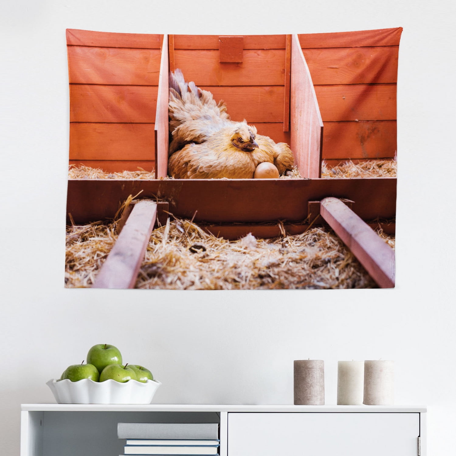 Farm Animal Tapestry, Repetitive Pattern of Cartoon Pigs, Fabric Wall ...