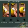 3-in-1 Lemon Zester Grater – Stainless Steel Citrus Kitchen Tool with ...