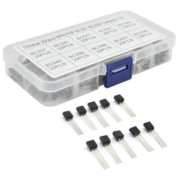 200pcs 10 Values BC327‑BC558 Transistors Assortment Kit Power General Purpose Transistors ...