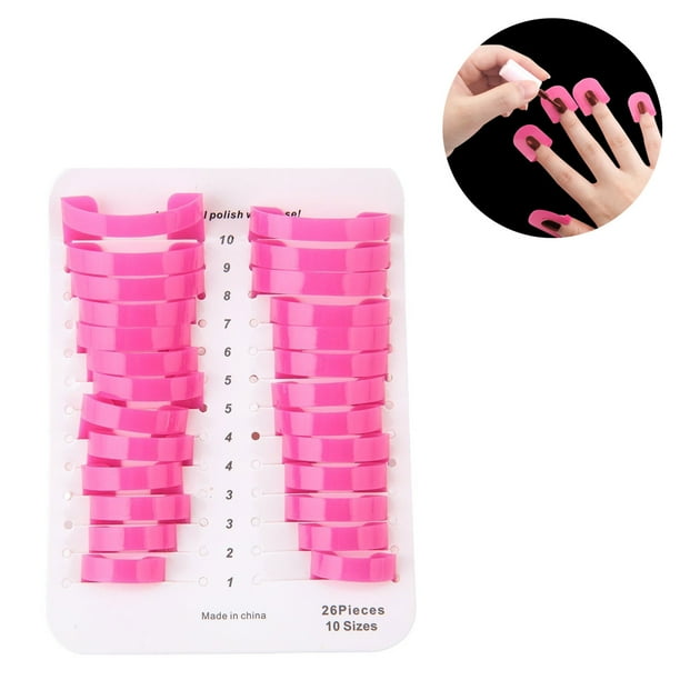 26 Pieces In 10 Sizes Plastic Nail Polish Protection Fingernail ...