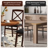 Costway 4-Person Dining Room Furniture, Small Dinner Table with Solid ...