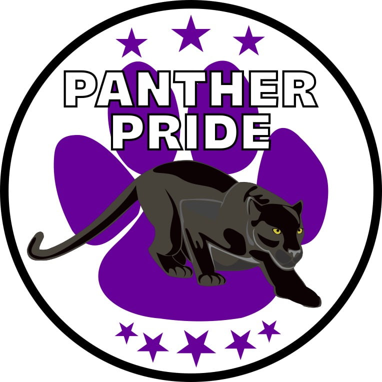 5in x 5in Purple Paw Print Panther Pride Sticker - Walmart.com ...