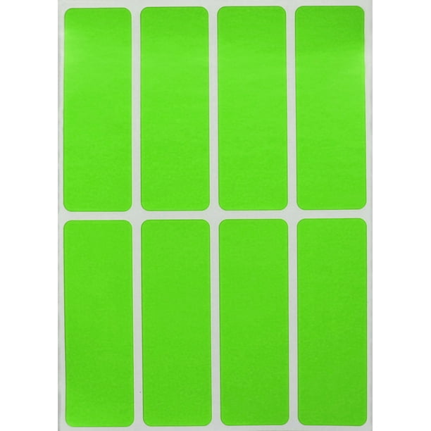 Neon Green labels stickers 1 x 3 inch, writable rectangle label for ...