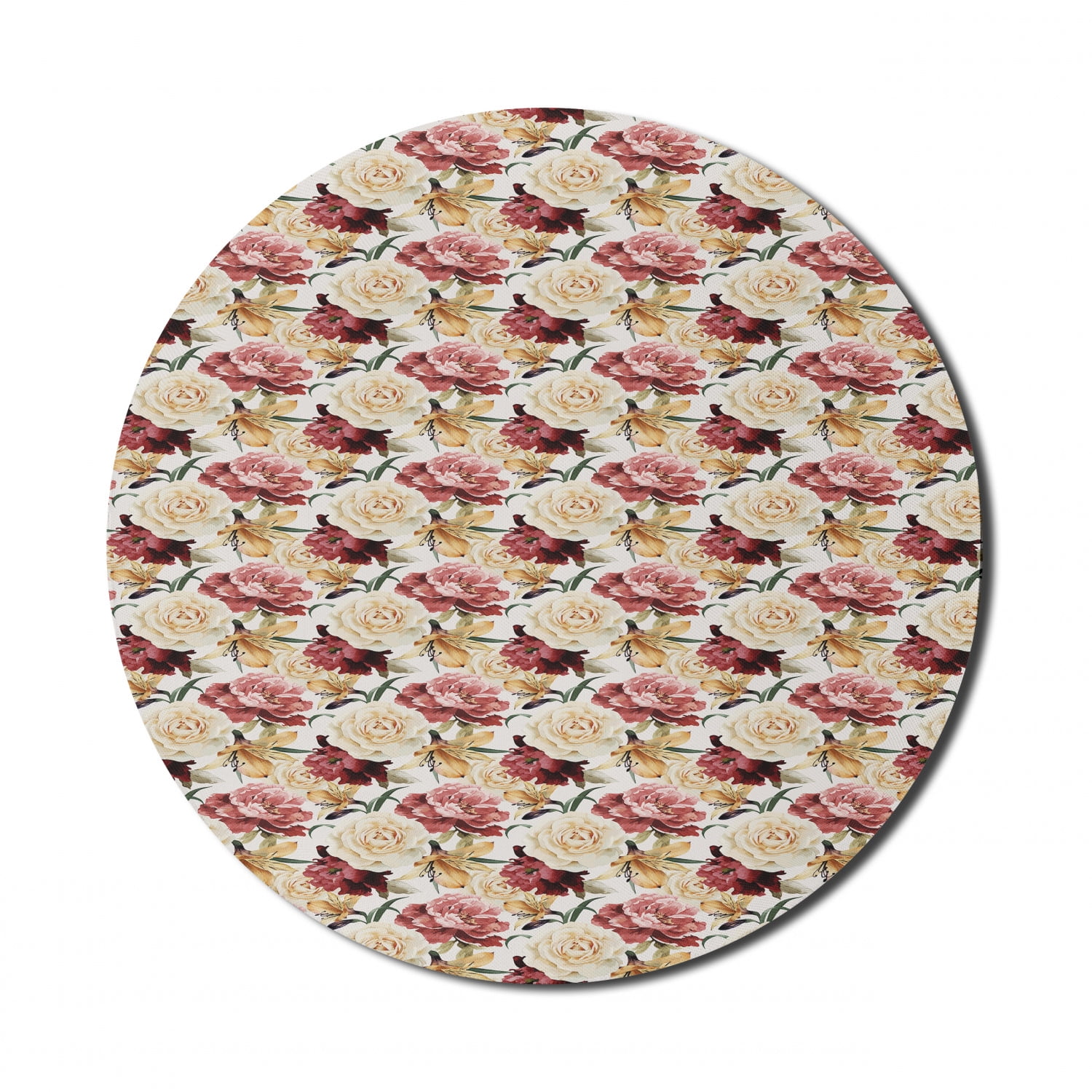 Floral Mouse Pad for Computers, Roses Lily Flower Blooms Bouquet ...