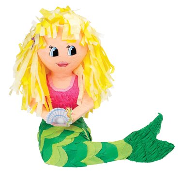 Mermaid Pinata with Blue Tail, 9in x 18in - Walmart.com