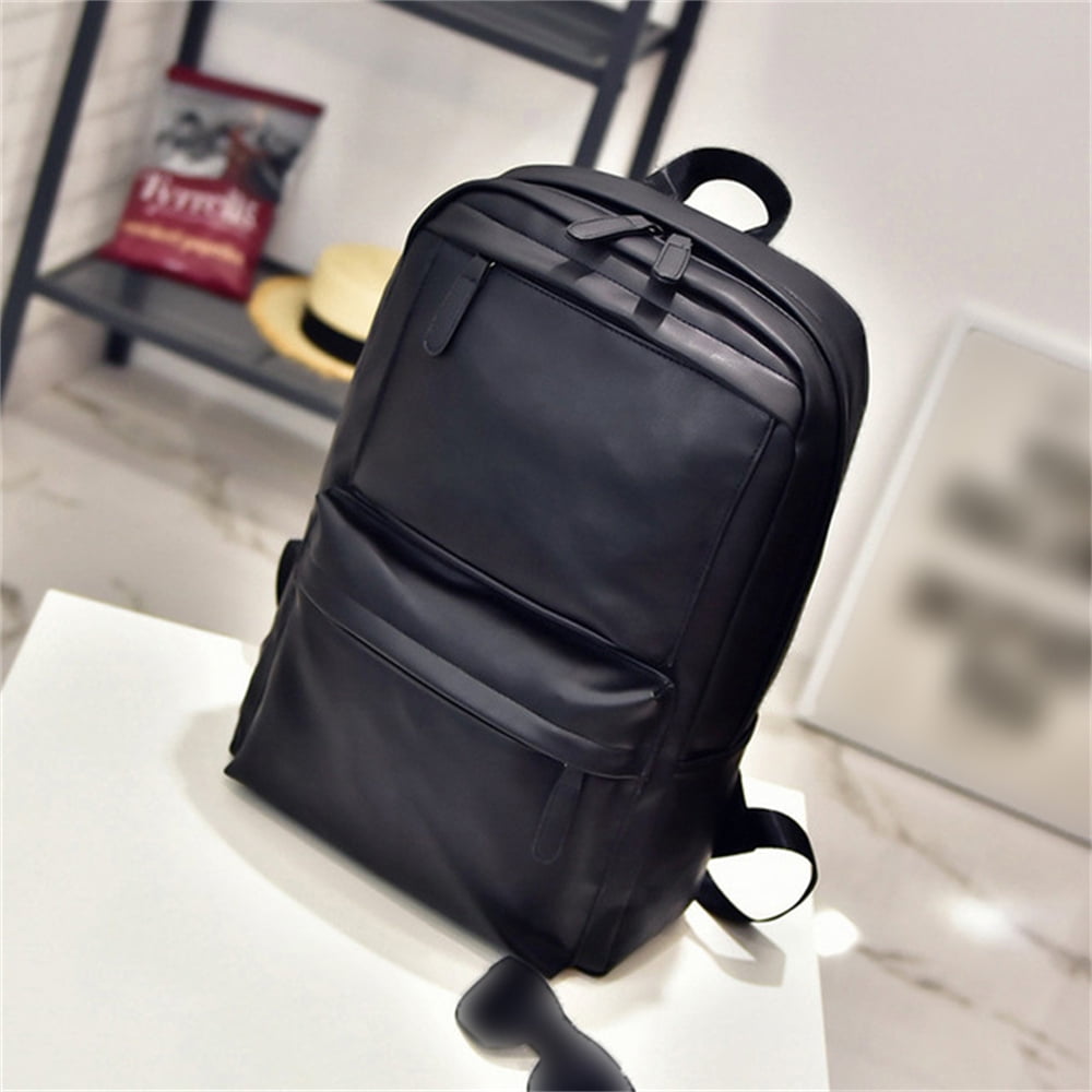 Men Backpack PU Leather School Backpack Bag Fashion Waterproof Travel ...