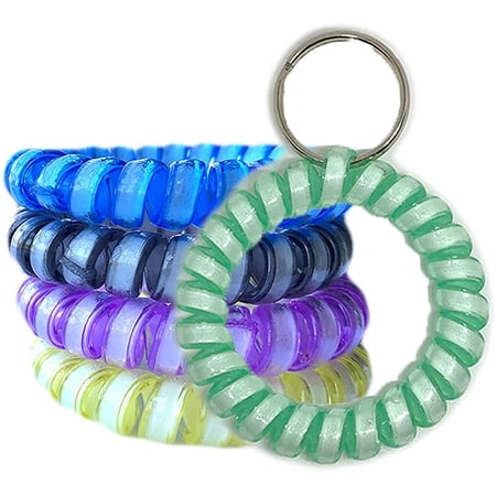 ZHENGBOS 5PCS Colorful Wrist Coil Wrist Keychain Flexible Spiral ...