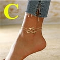 8.7-10.7 Inch Initial Ankle Bracelets for Women, Gold Plated Waterproof ...