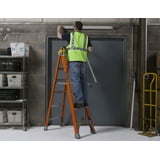 Louisville Heavy Duty 10ft Fiberglass Step Ladder, 14ft Reach, 300lbs ...