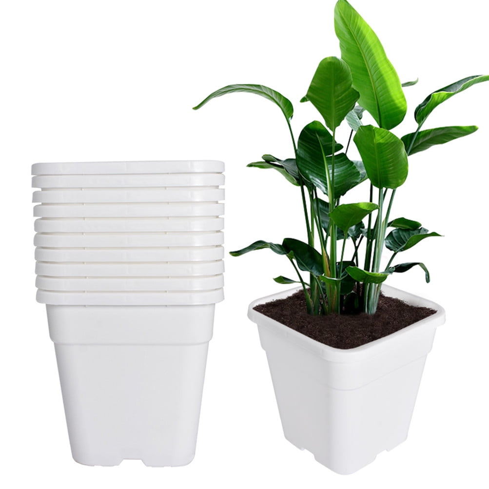 SEBLAFF 1/2/3/5 Gallon Plastic Grow Pots Plant Bonsai Square Garden ...