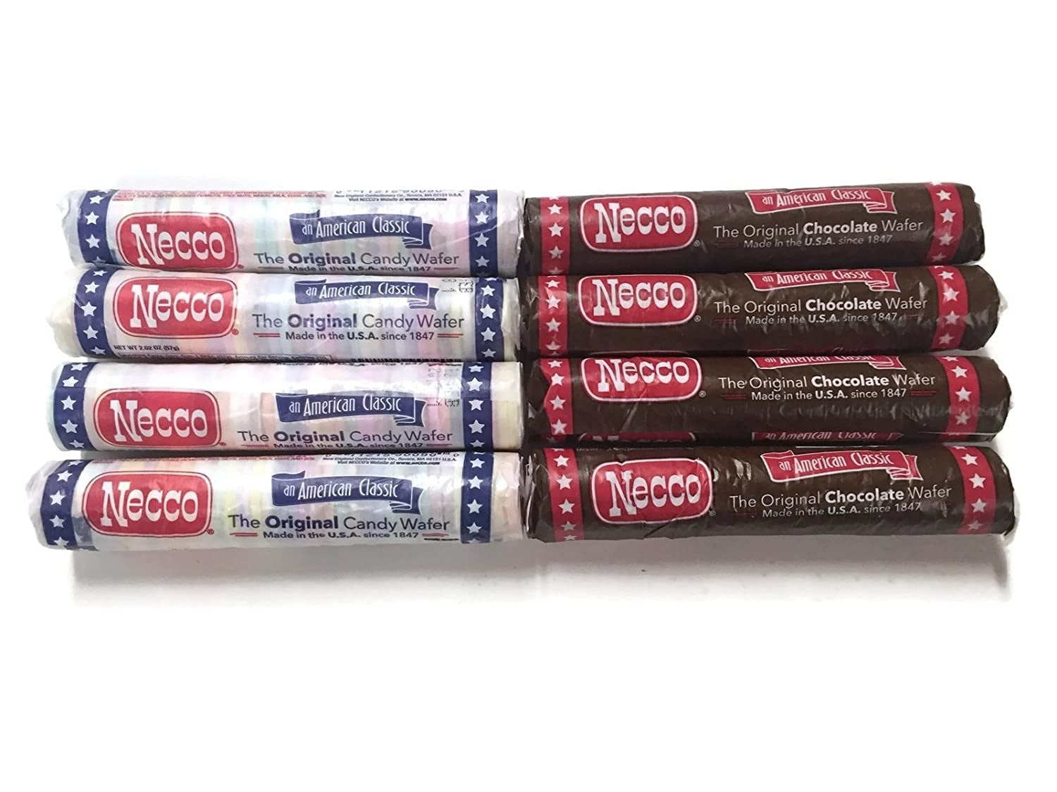 Necco Candy Wafers Variety Bundle, Original and Chocolate Flavors Rolls ...