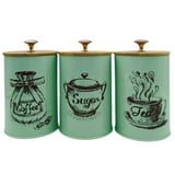 Baoblaze 3 Pieces Coffee Tea Sugar Containers Iron Decor Kitchen Simple ...