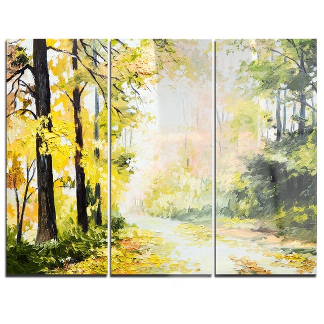 Design Art Road in Colourful Forest Multipanel Landscape Large Metal ...