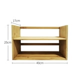 Jessac 2-Tier Bamboo Desktop Shelf Organizer 16″ x 10″ Wooden Desk ...