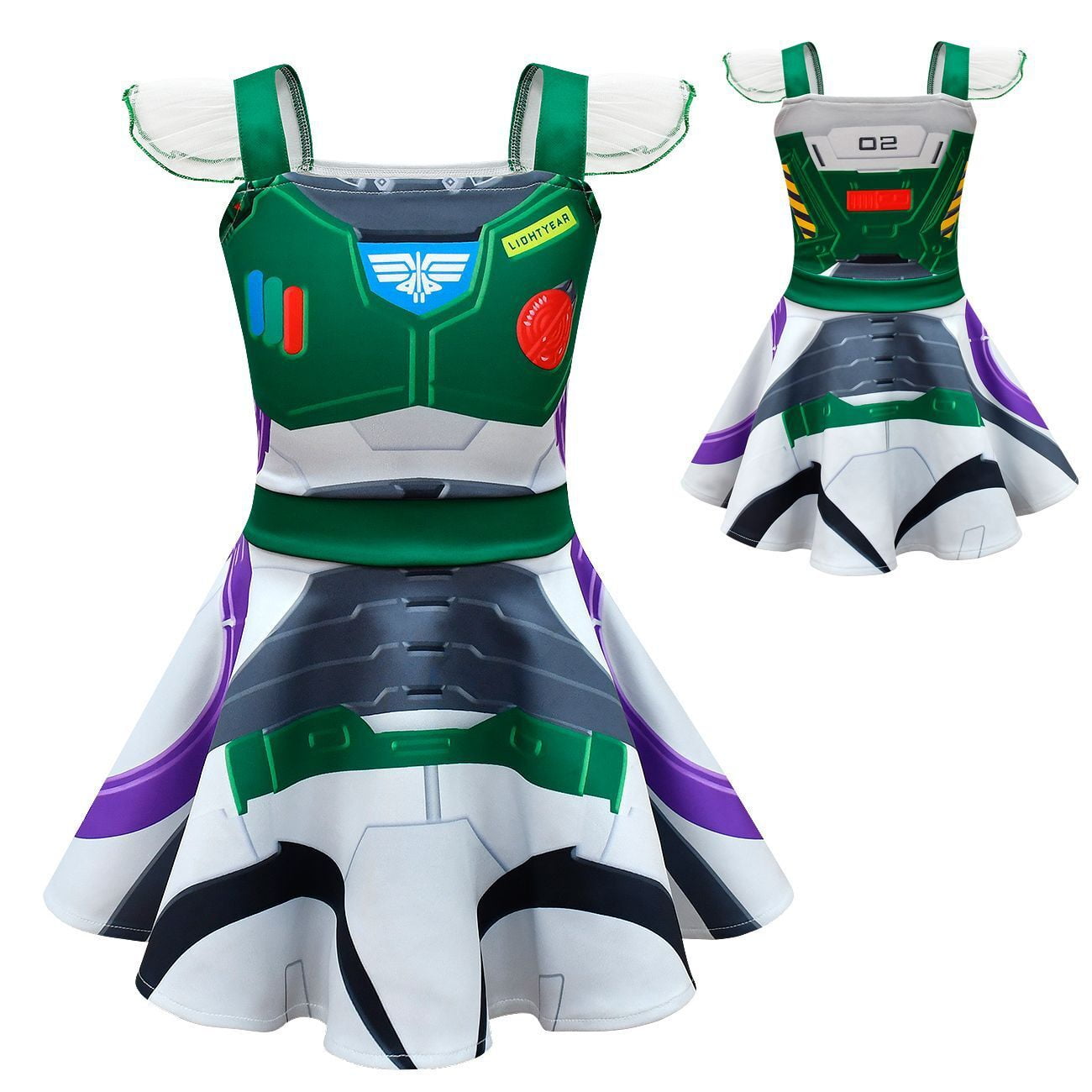 Girls Costume Buzz Lightyear Dress Girl Cartoon Cosplay Dress Summer ...