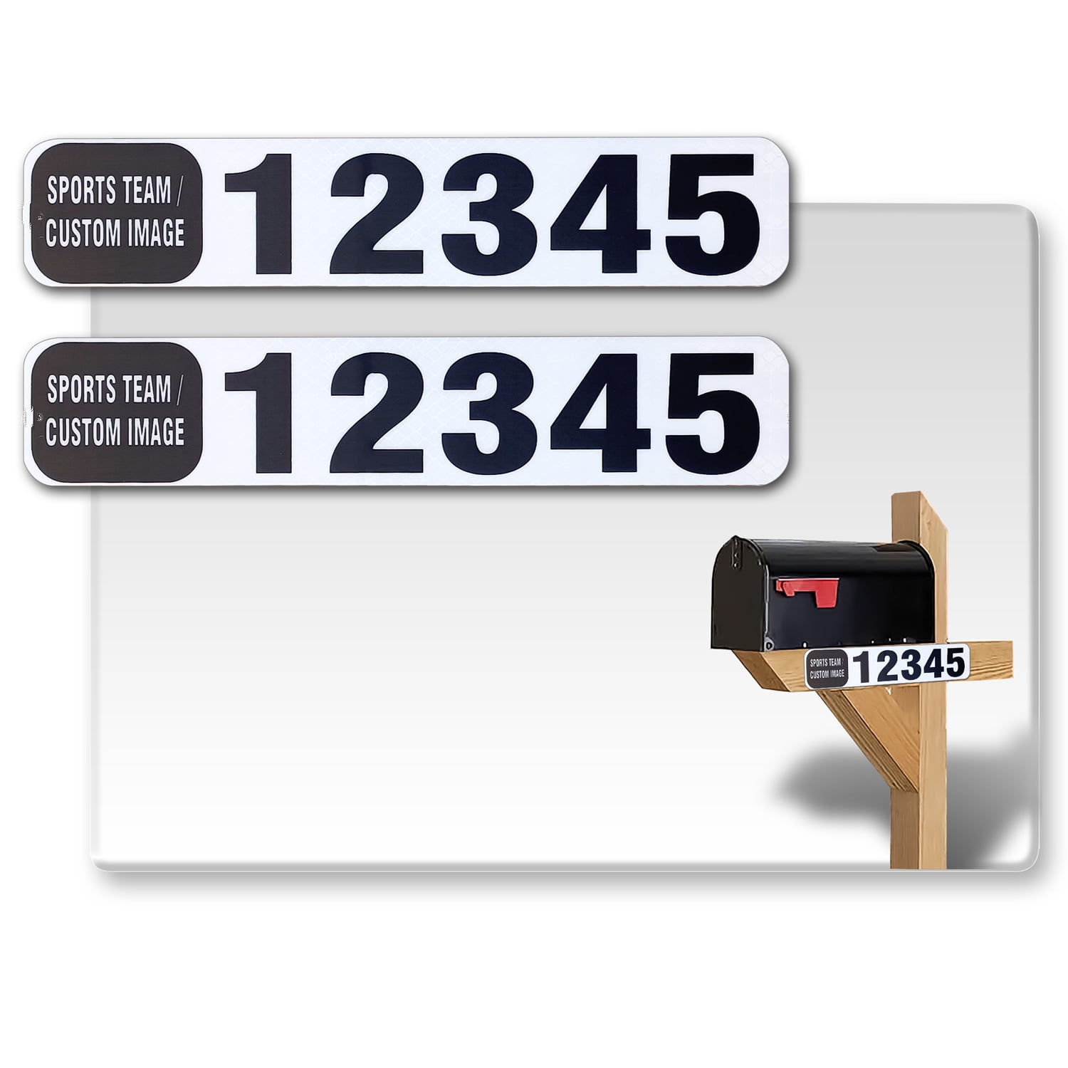 2 Pack Customized Horizontal 911 Mailbox Address Numbers Stickers ...