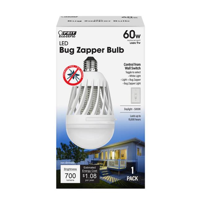 Feit Electric 60 watt Equivalence A19 E26 LED Bug Zapper Bulb, Daylight ...