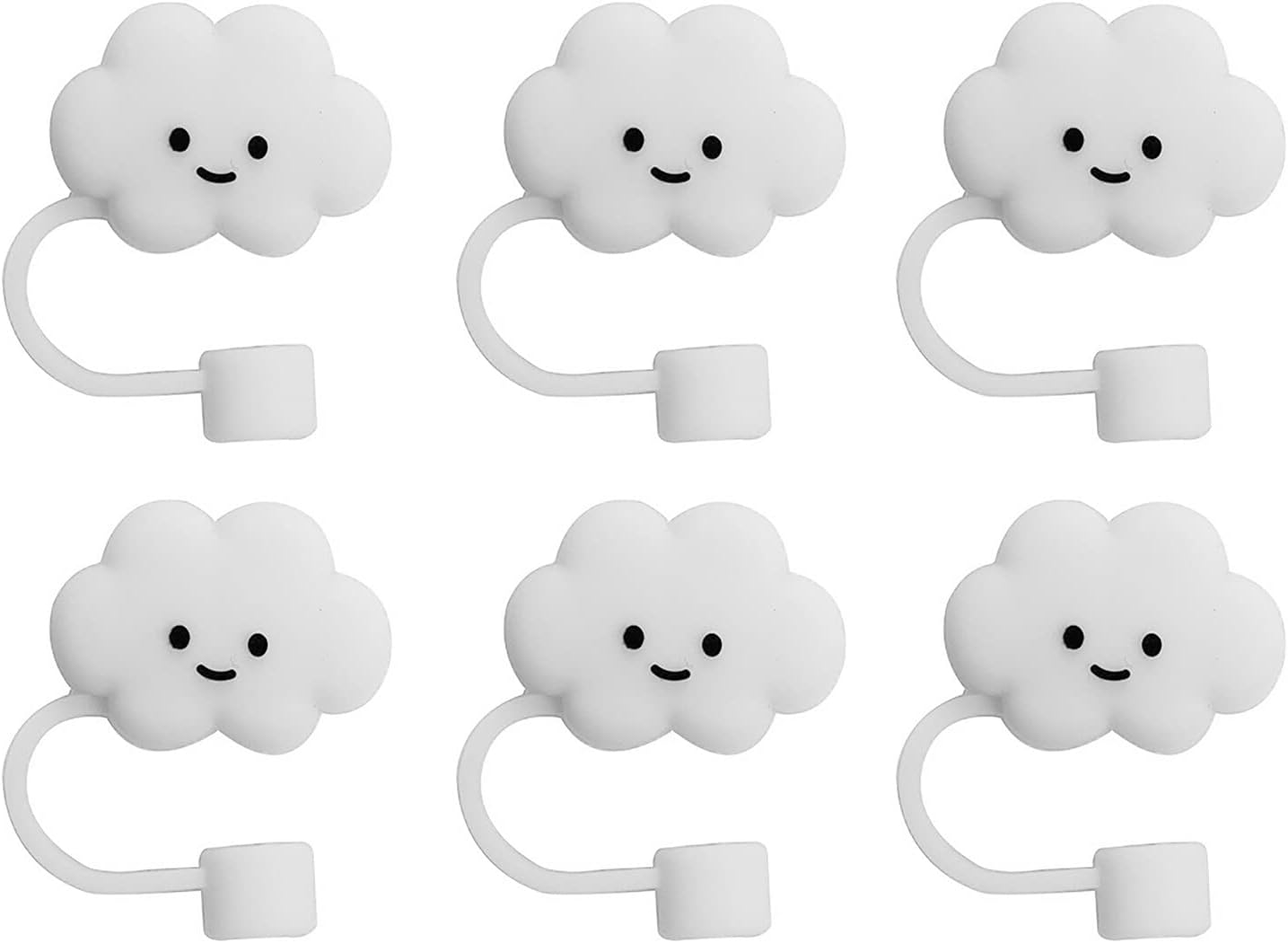 Cloud Straw Covers 6 Pcs Reusable Dust- proof Cloud Shape Straw Cover ...