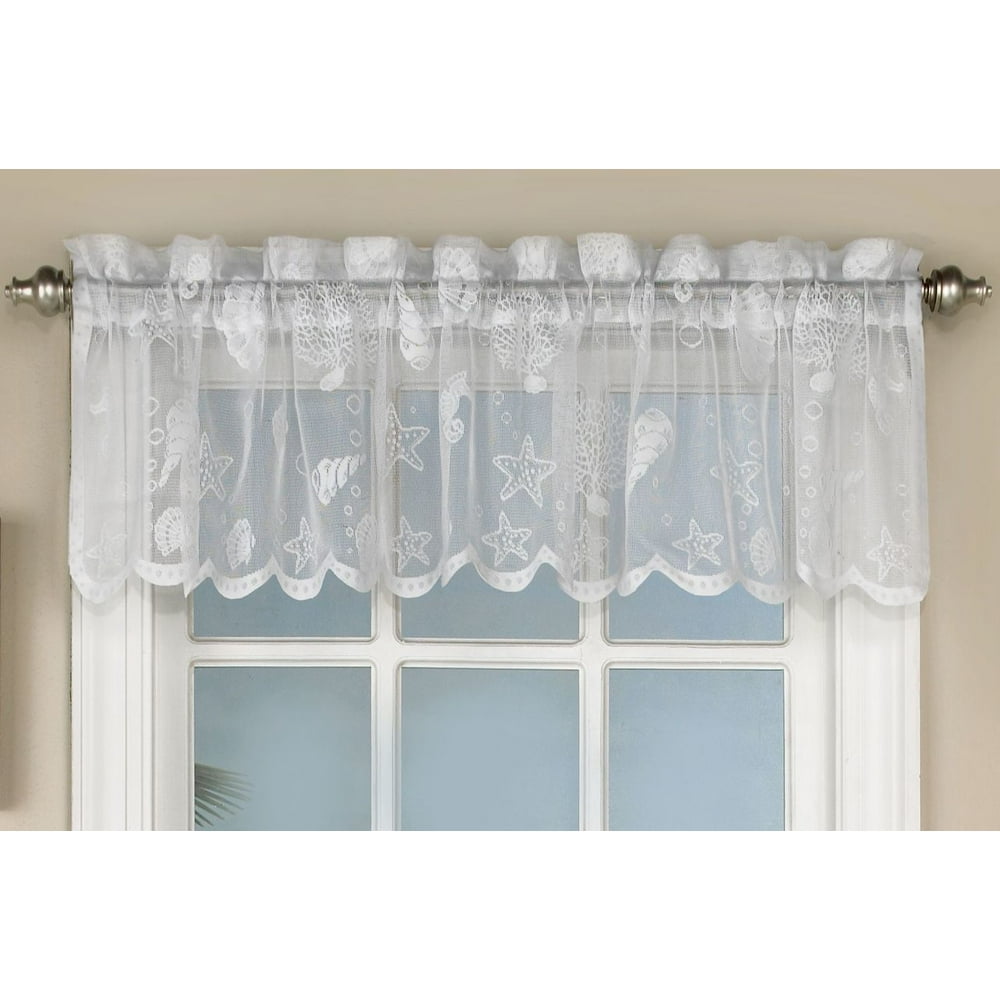 Reef seashells lace white valance - Walmart.com - Walmart.com