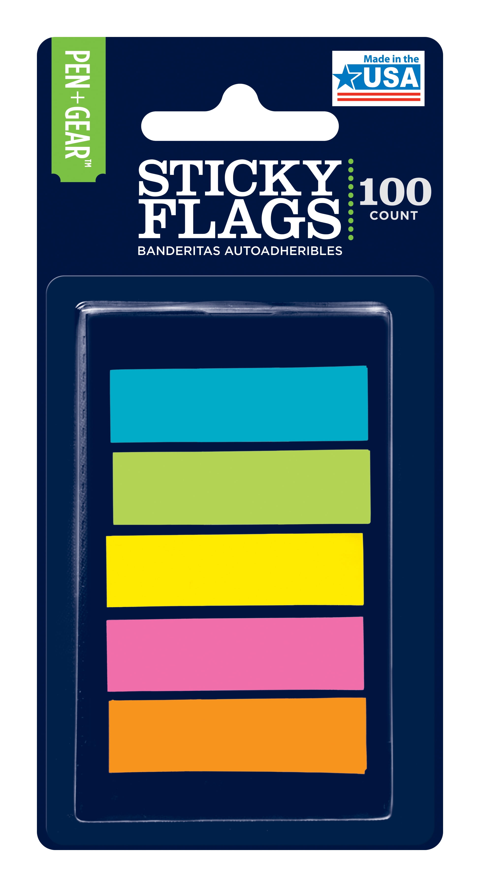 Brandclub - Pen + Gear Sticky Flags, Assorted Colors, 0.47in x 1.7in ...