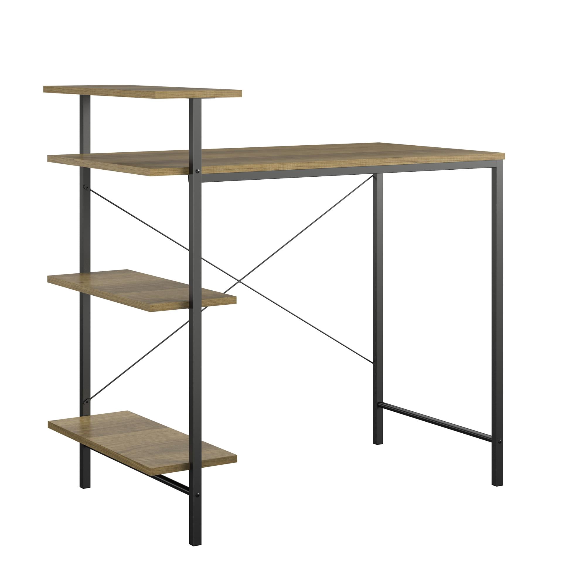 Mainstays Side Storage Desk - Natural - Walmart Business Supplies