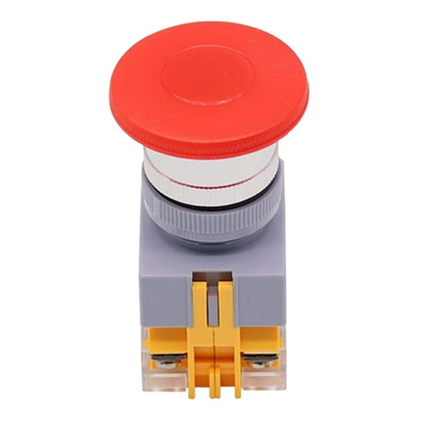 Emergency Stop Mushroom Head Push Button Reset Durable Plastic LAY37 ...
