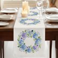 Blue Purple Hydrangea Burlap Cotton Table Runner 13x108 Inches Long ...