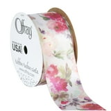 Offray Ribbon, Multi-Color 1 1/2 inch Floral Satin Ribbon for Sewing ...