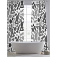 Easter Sheer Curtains 2 Panels Set Simple Black Grey Dots Stripes Plaid ...